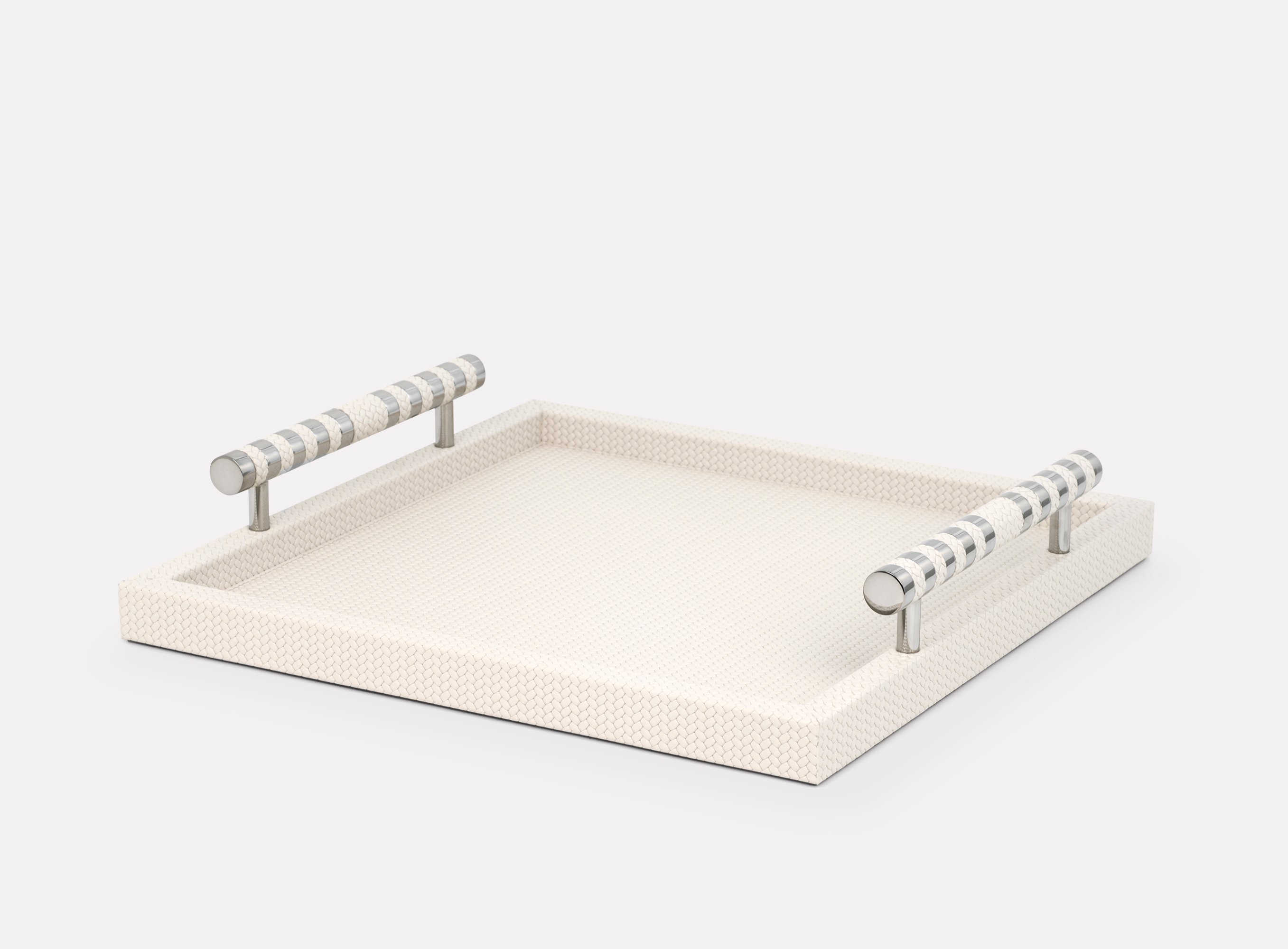 Saturno Beige Leather Tray by Pinetti | Curio